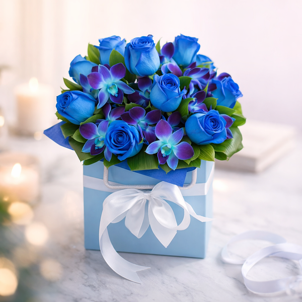 Blue Flower Bouquets in Dubai (UAE) - Same Day Delivery – Sentiments.ae