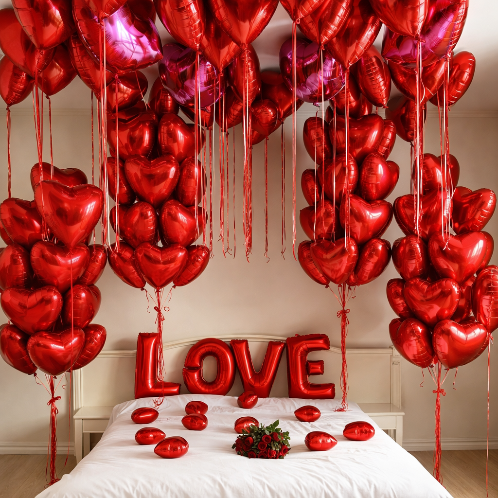 Smoochy Lips Red Heart Foil and Small Fresh Flower Arrangement ...