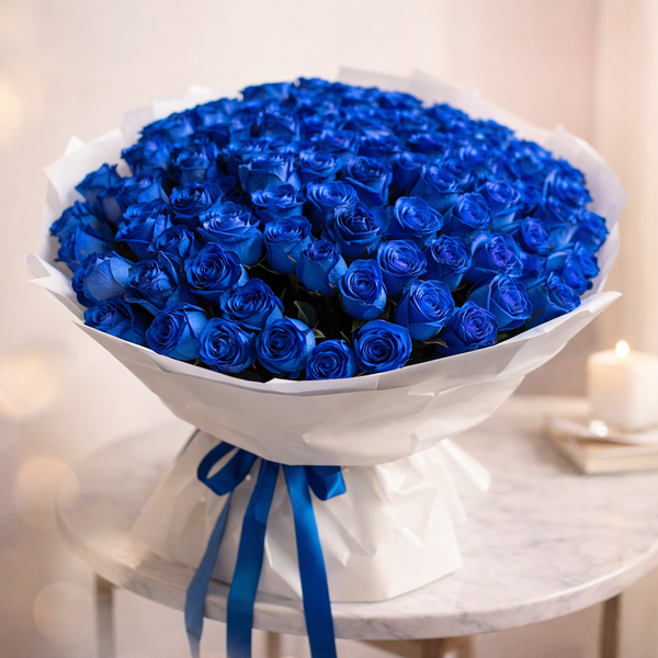 Blue Flower Bouquets in Dubai (UAE) - Same Day Delivery – Sentiments.ae