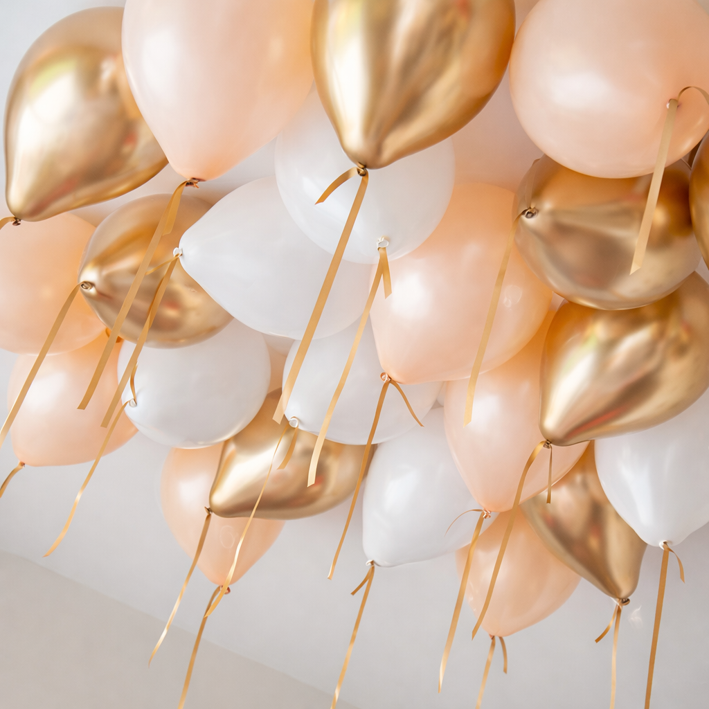 Cream Chrome Helium Balloons - 25 Count – Sentiments.ae